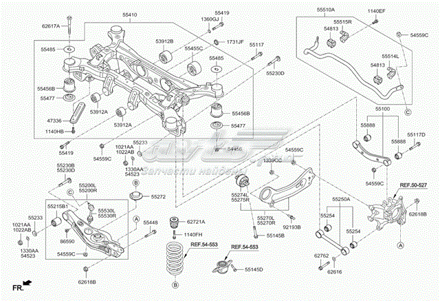 55275C5000 Hyundai/Kia сайлентблок заднего продольного рычага передний
