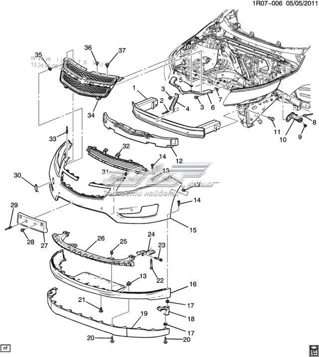 22751842 General Motors спойлер бампера