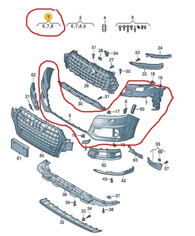 4M0807065BGRU VAG передний бампер