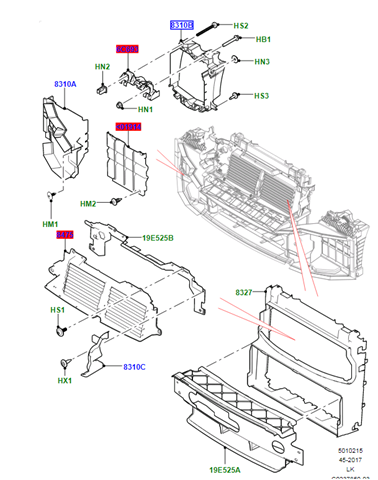 LR034578 Land Rover кронштейн задний левый