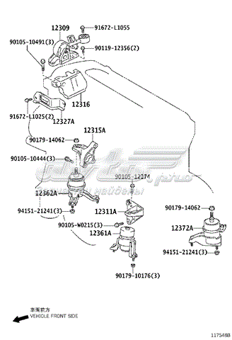 1230928161 Toyota Подушка (опора) двигателя правая верхняя