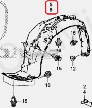 74100T2AA00 Honda подкрылок передний правый