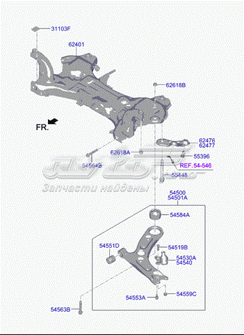 54501G4AA0 Hyundai/Kia рычаг передней подвески нижний правый