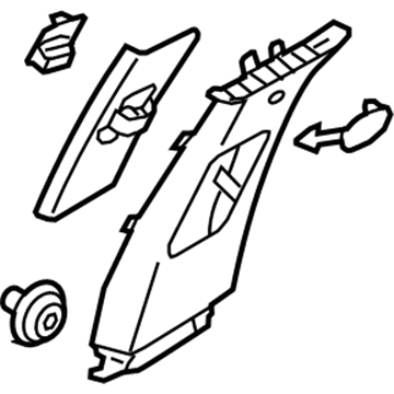 85830B0100ED Hyundai/Kia накладка центральной стойки верхняя лев