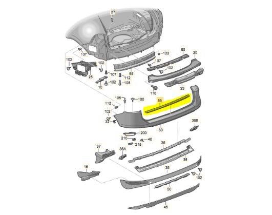 7P6807787 VAG накладка бампера заднего верхняя защитная (ступень-подножка)