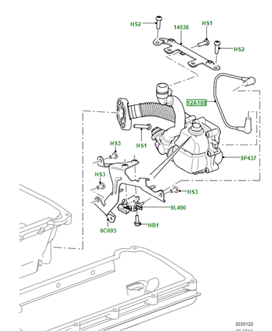 LR011941 Land Rover шланг вакуумный управления egr