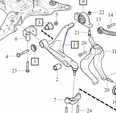 32381880 Volvo рычаг передней подвески нижний правый