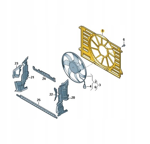 8W0121207 VAG диффузор радиатора охлаждения