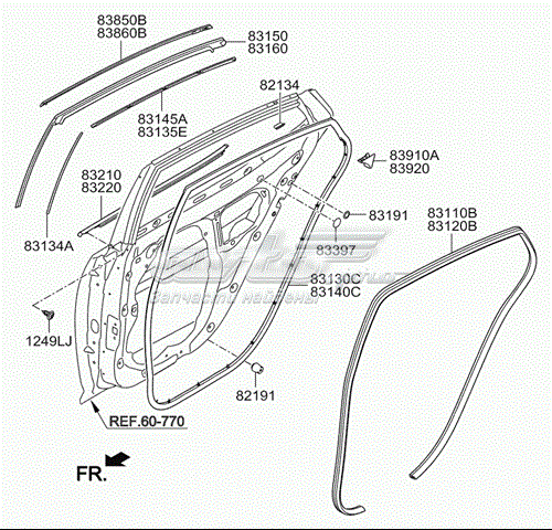 838602T000 Hyundai/Kia молдинг задней двери