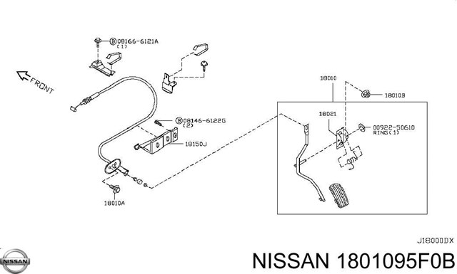 1801095F0B Nissan педаль газа (акселератора)
